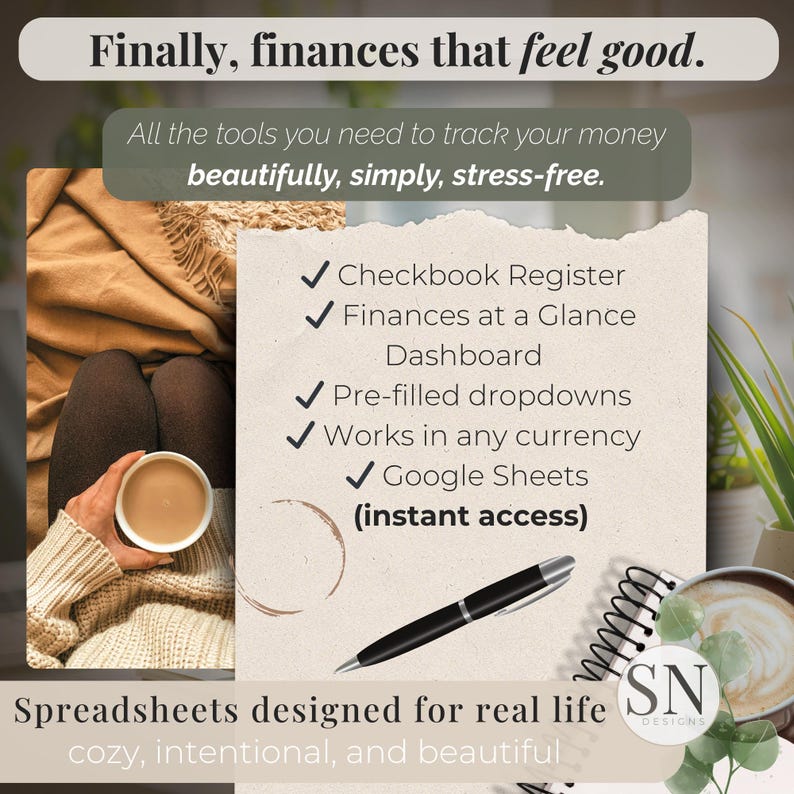 Checkbook Register Dashboard: Google Sheets & Excel Template (digital ...