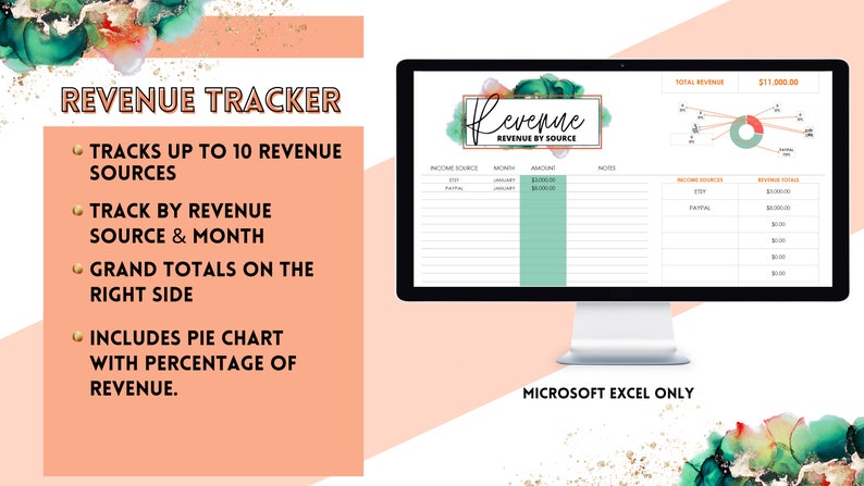Expense Tracker Small Business Planner Etsy Excel Template - Etsy
