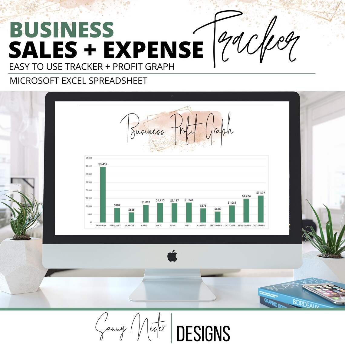 Etsy Small Business Planner Expense Digital Excel Template & Finance ...