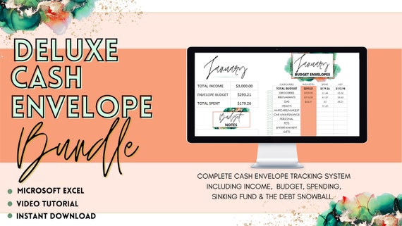 Cash Envelopes Budget Excel Template Financial Planner Debt - Etsy