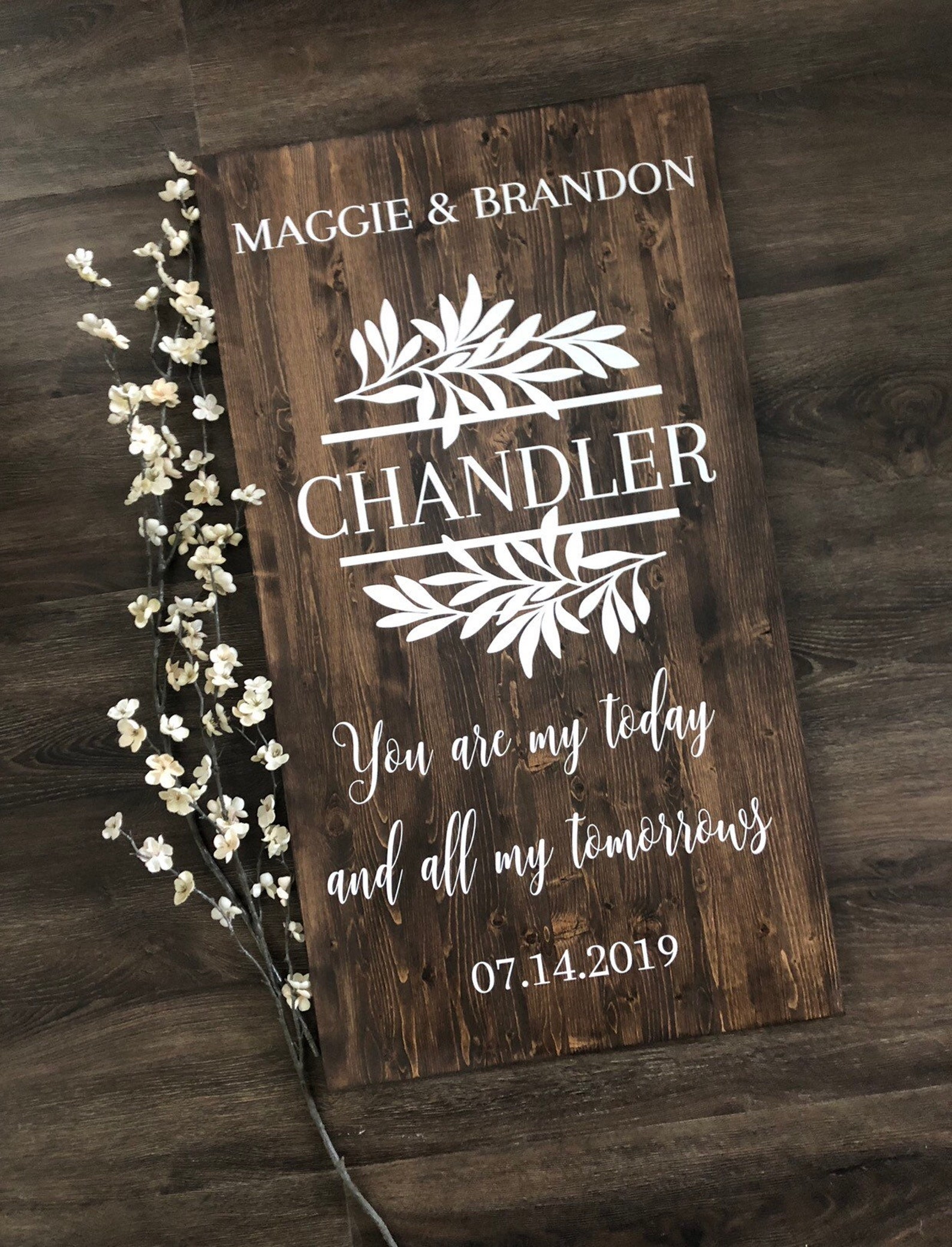 Rustic Wedding Welcome Sign Wedding Entrance Sign Laurel - Etsy