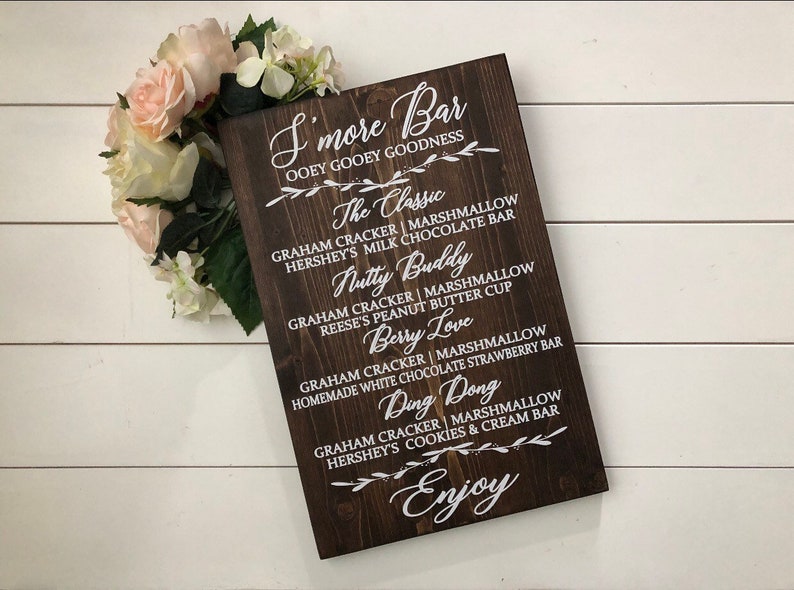 Wedding Menu Sign Smores Bar Menu Dessert Menu Rustic - Etsy