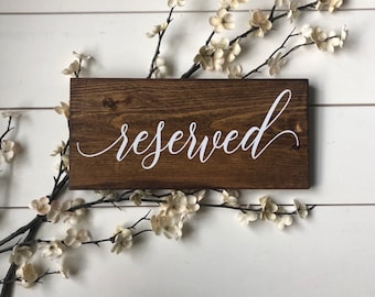 Rustic Reserved Sign | Etsy