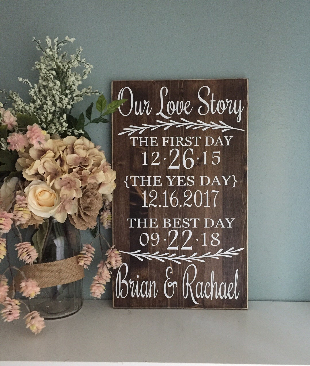 Our Love Story Sign, Special Dates Sign, First Day Yes Day Best Day ...