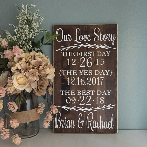 Our Love Story Sign Special Dates Sign First Day Yes Day - Etsy