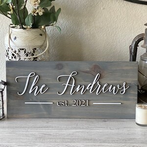 Family Last Name Established Date Sign Family Name Sign Personalized ...