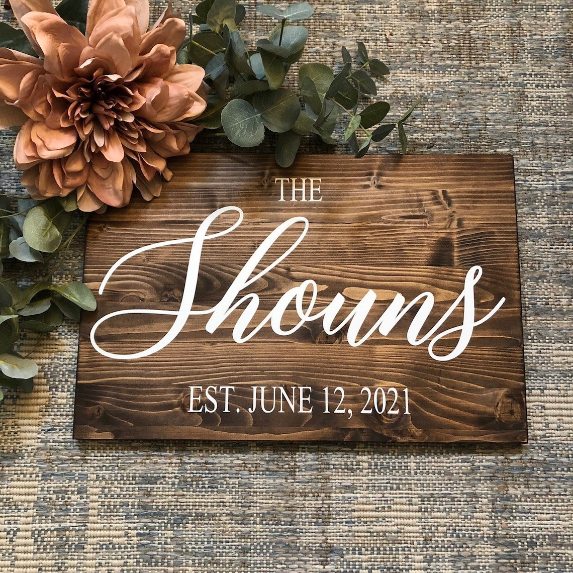 Last Name Wedding Welcome Sign Rustic Wedding Decor Wood - Etsy