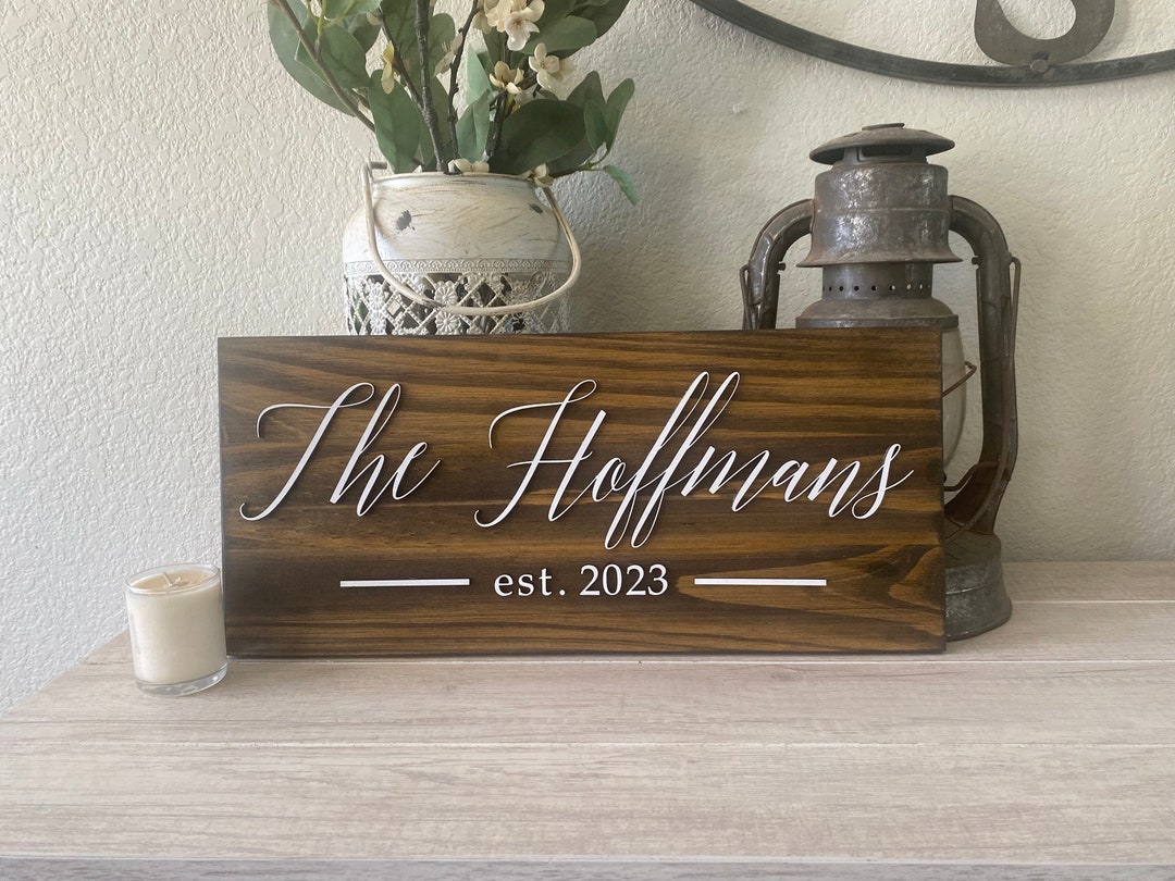 Family Last Name Established Date Sign Family Name Sign Personalized ...