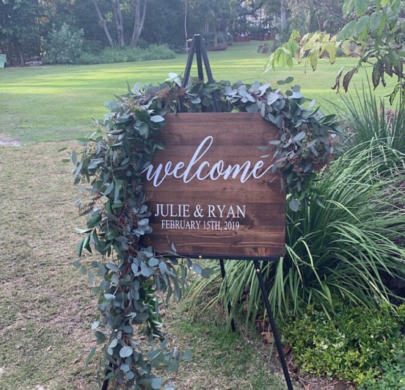 Wedding Welcome Sign Wedding Entrance Sign Rustic Wedding - Etsy