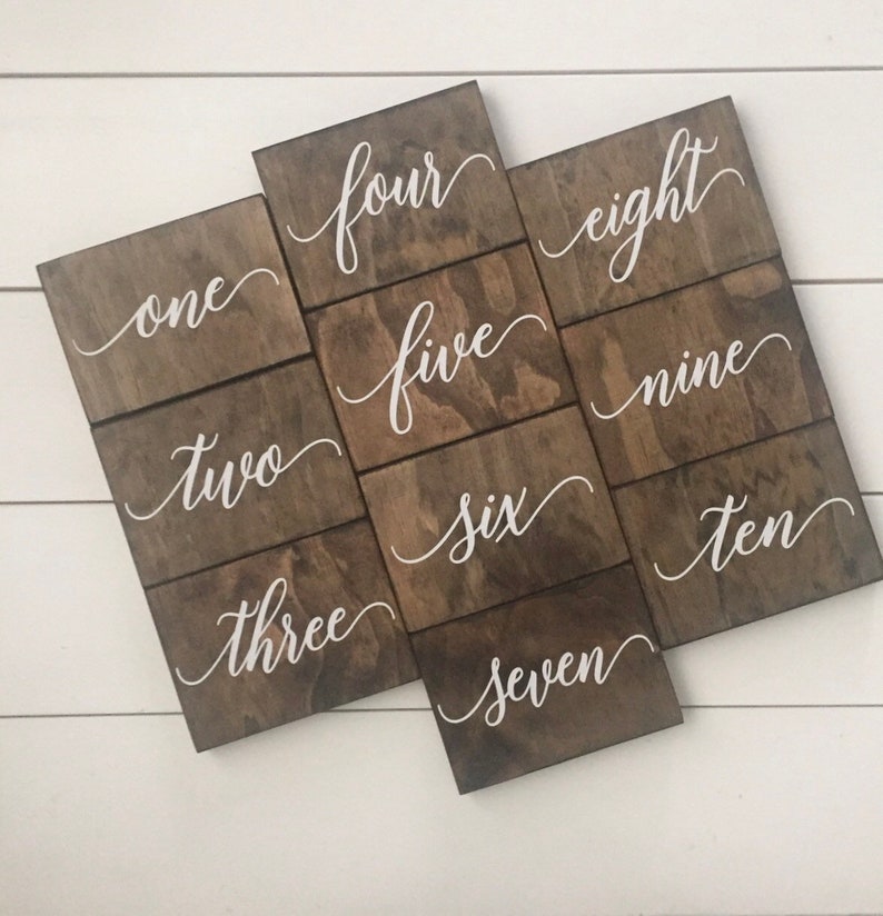 Wedding Table Numbers Double Sided Table Numbers Script | Etsy