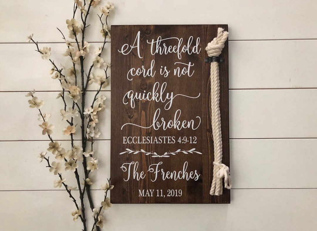 Cord of Three Strands Sign, A Threefold Cord Sign Ecclesiastes 4:9-12 ...