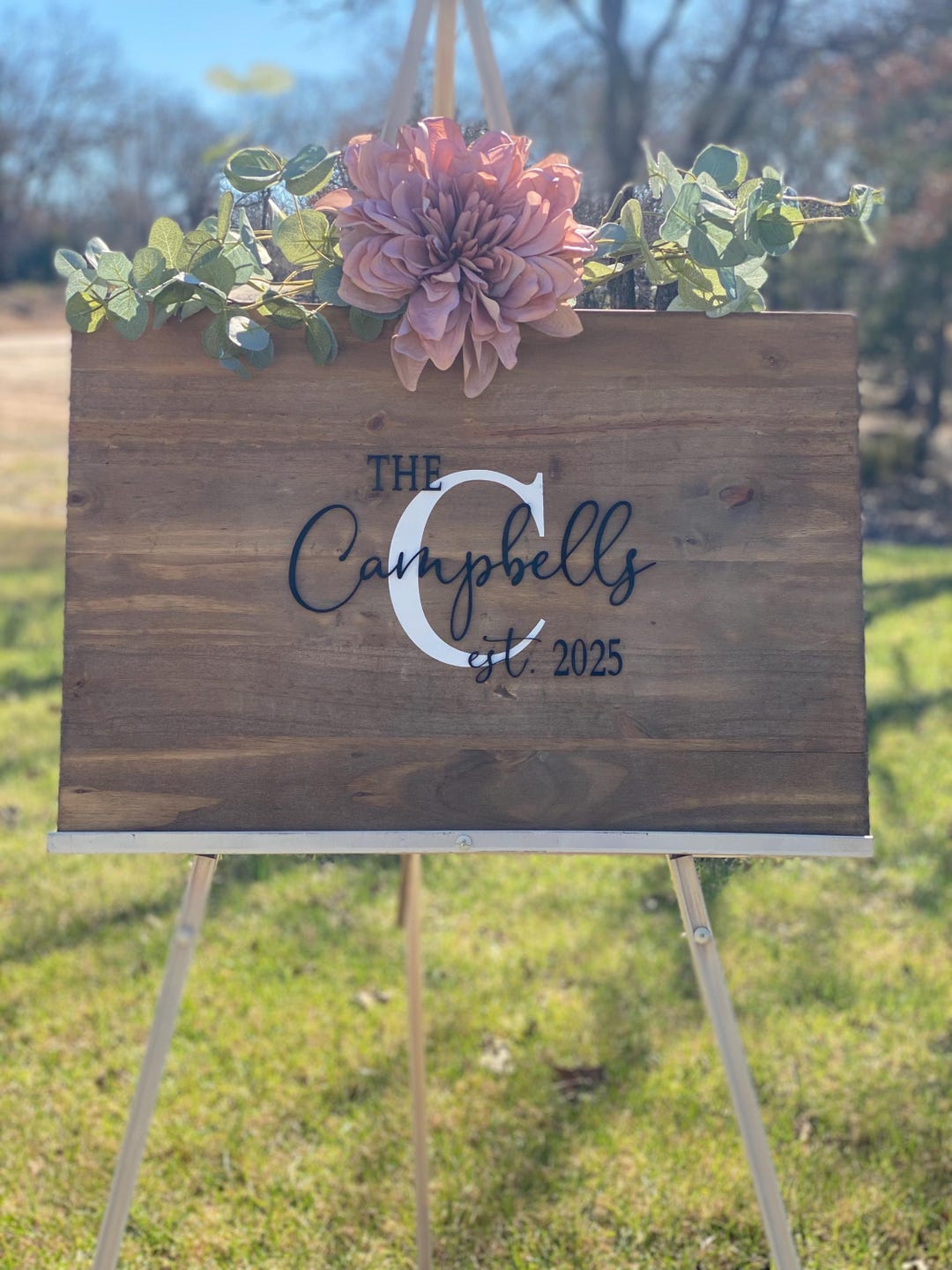 Wedding Guest Book Sign, Monogram Guestbook, Wood Wedding Guestbook ...
