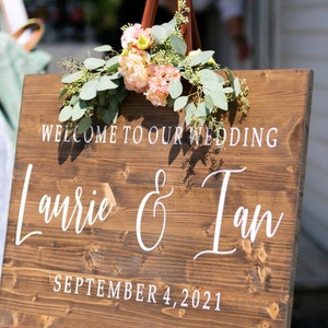 Wedding Welcome Sign - Bride and Groom Name Sign - Wedding Entrance ...
