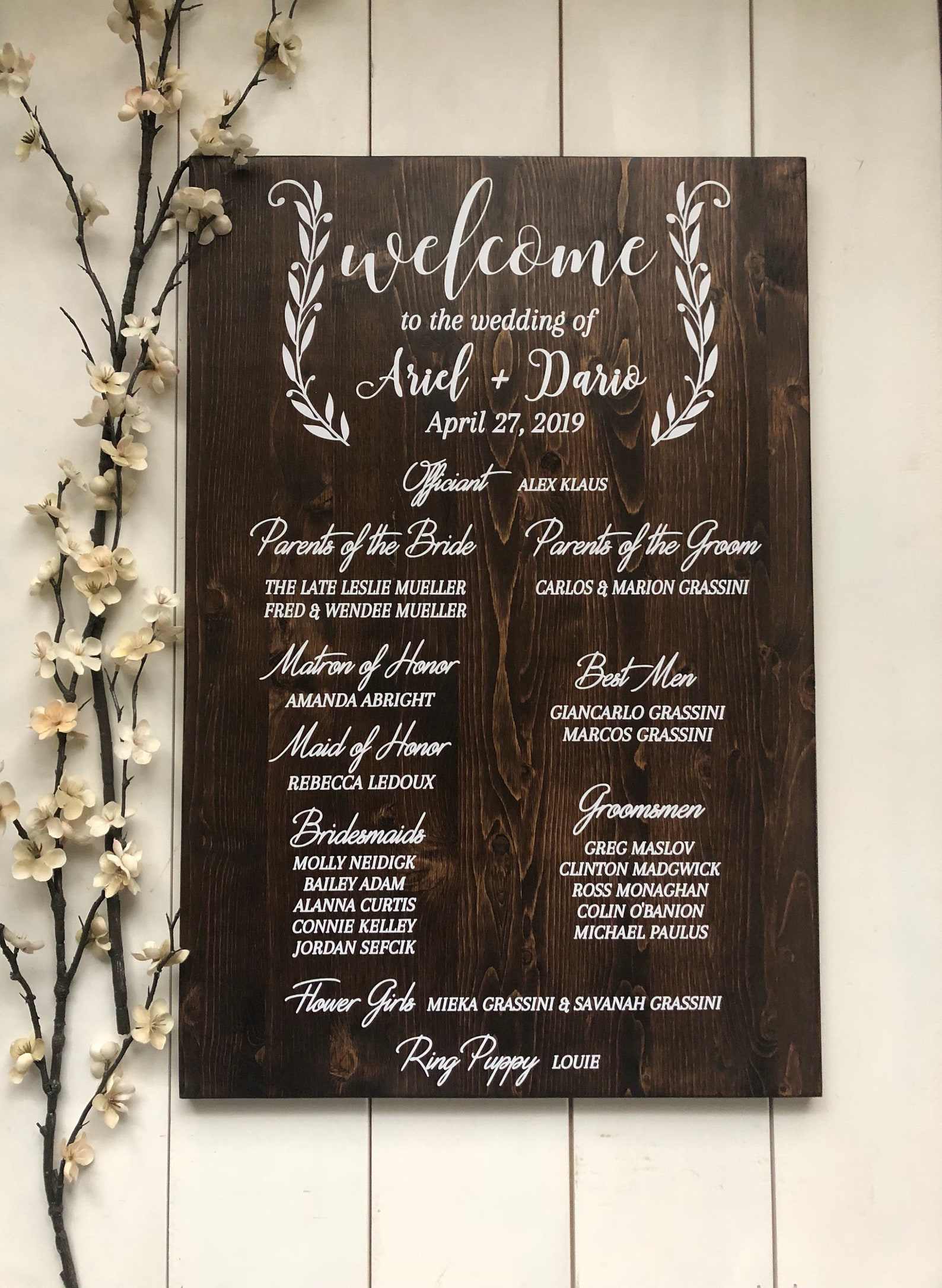 Bridal Party Sign Wedding Program Sign wedding Welcome Sign - Etsy