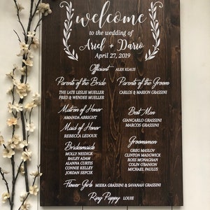 Bridal Party Sign | Wedding Program Sign |wedding Welcome Sign ...