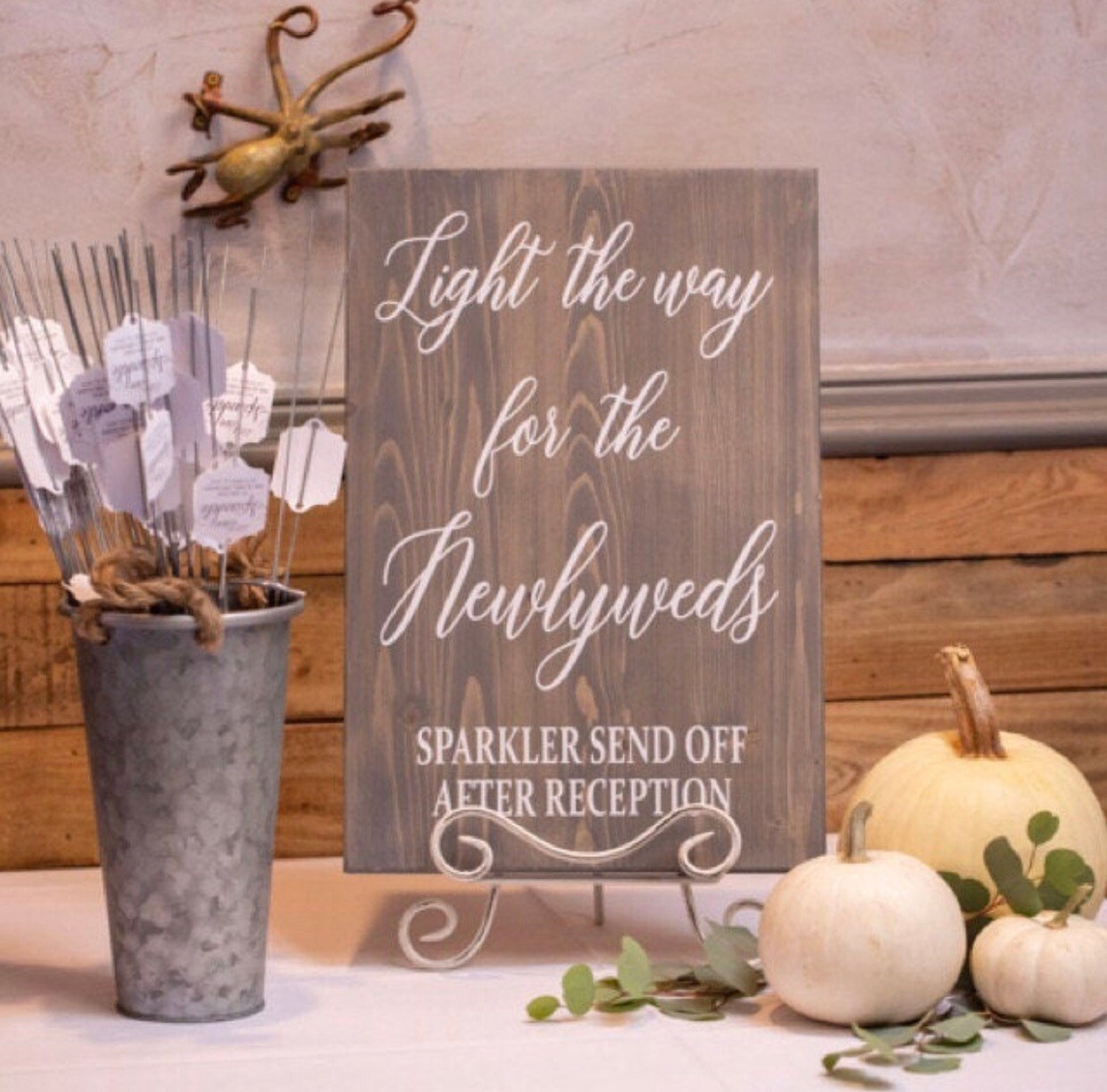 Rustic Wedding Sparkler Send off Sign | Light the Way for the Newlyweds ...