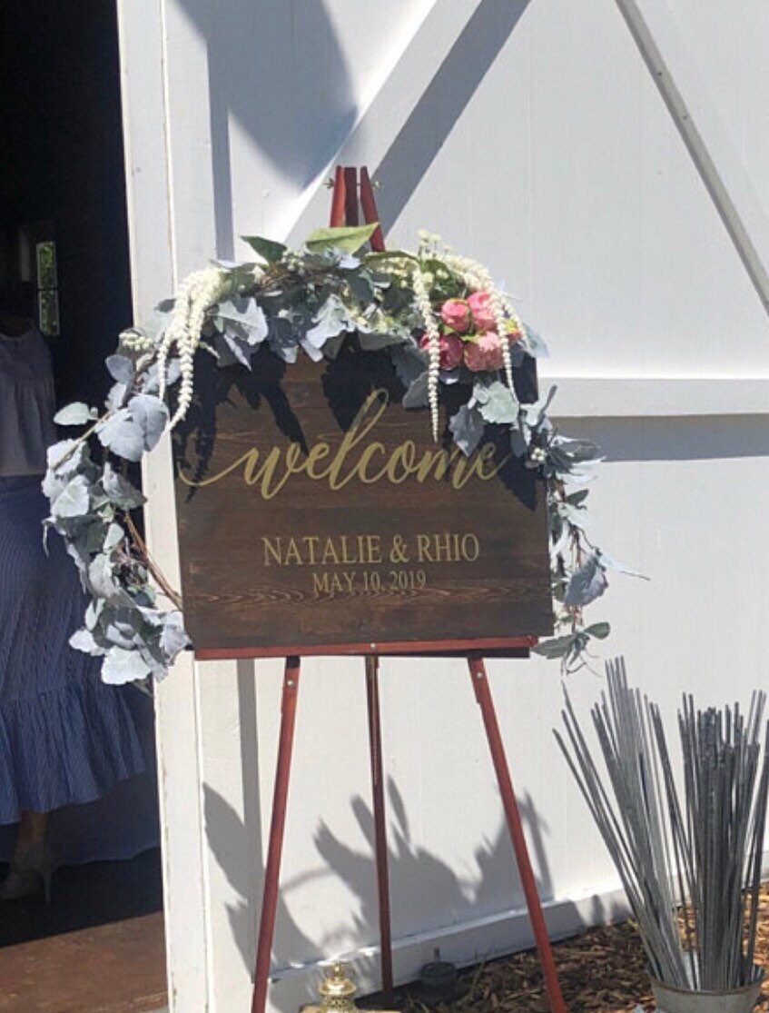 Party Décor Party Supplies Solid Wood Wedding Welcome Sign Custom ...
