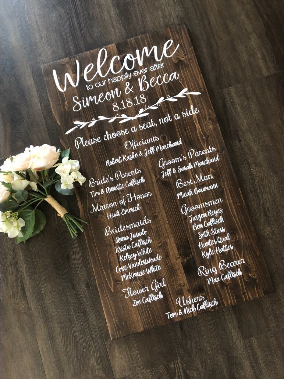 Wedding Program Sign Bridal Party Sign Alternative Wedding Program