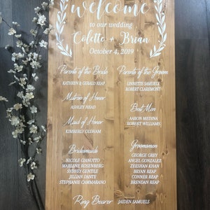 Bridal Party Sign | Wedding Program Sign |wedding Welcome Sign ...