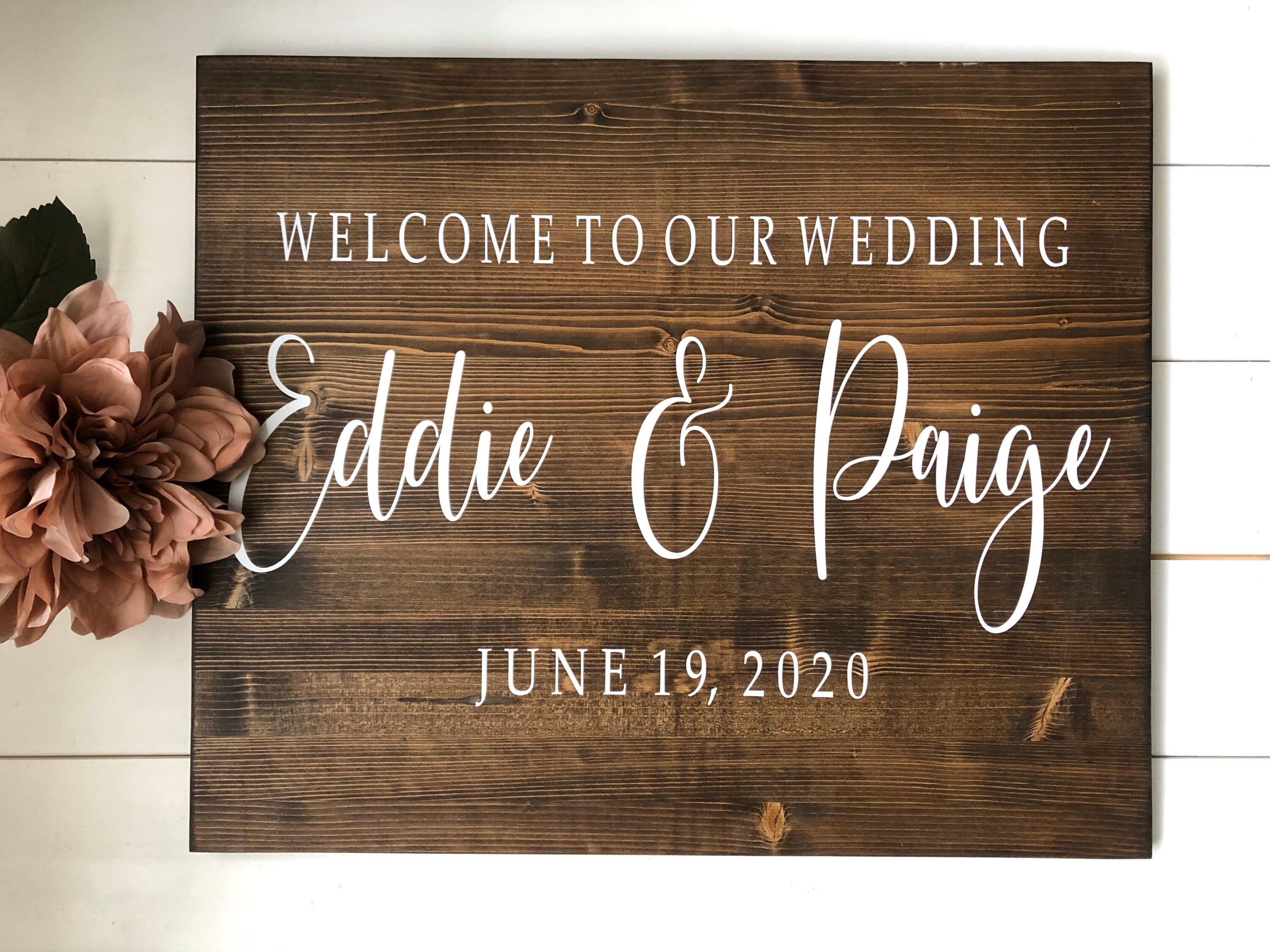 Party Décor Party Supplies Solid Wood Wedding Welcome Sign Custom ...