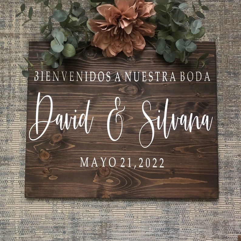 Wedding Welcome Sign Spanish Bienvenidos Wedding Entrance - Etsy