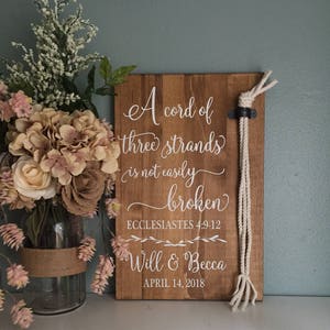 Cord of Three Strands Sign, Ecclesiastes 4:9-12, Alternative Unity ...