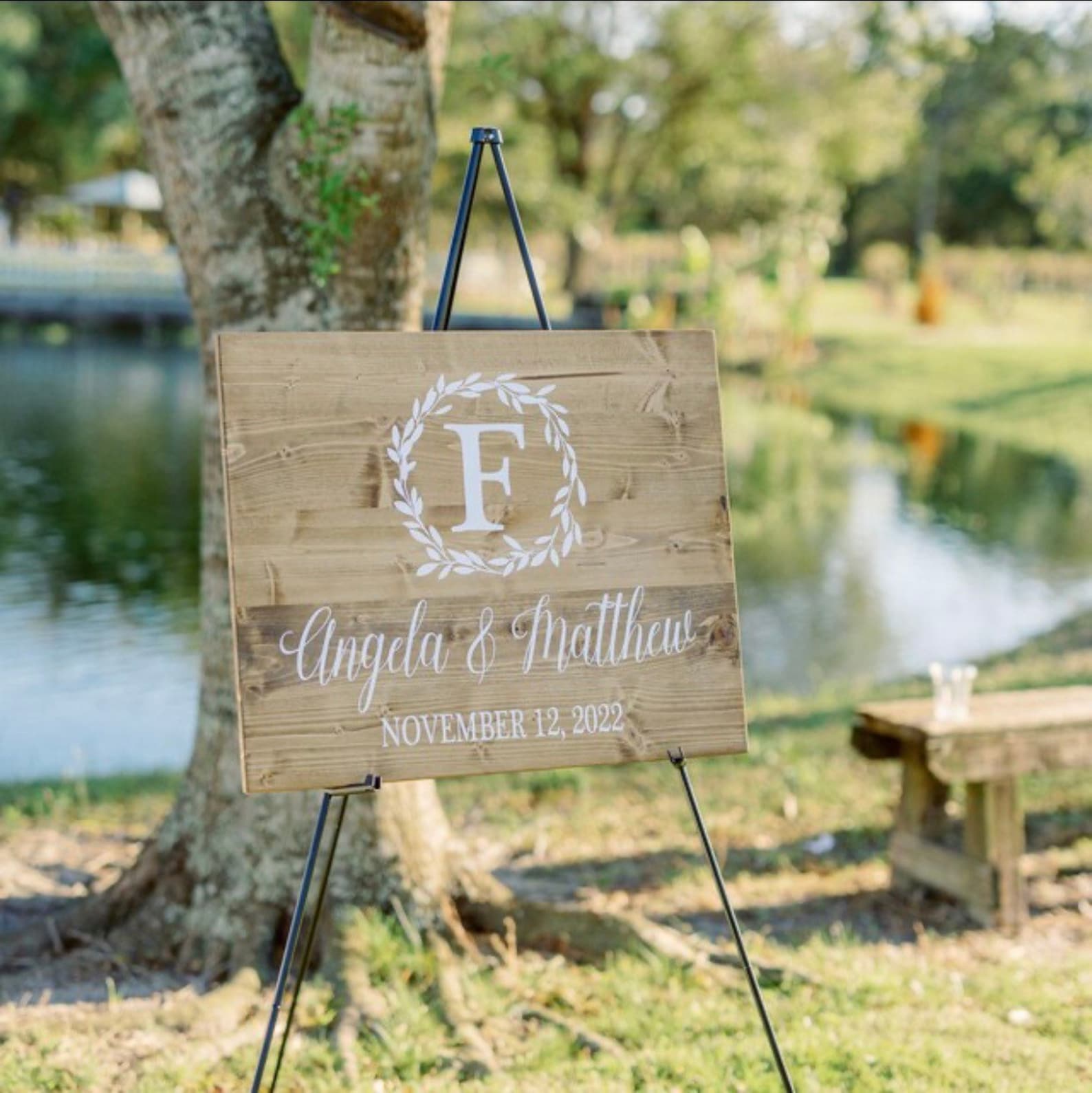 Wedding Welcome Sign Wedding Entrance Sign Laurel Wreath - Etsy