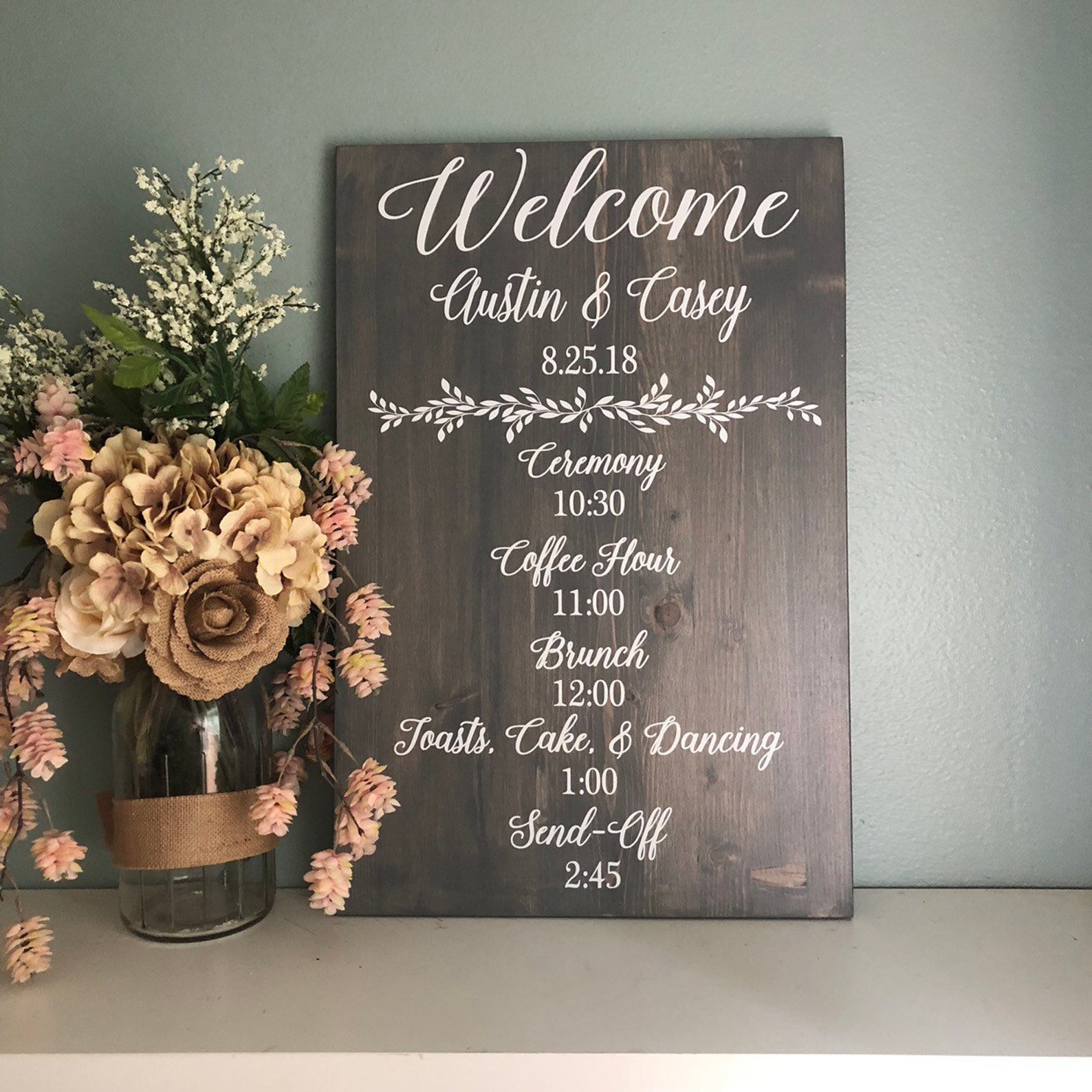 Wedding Day Events Sign Ceremony Order of Events Sign Best | Etsy