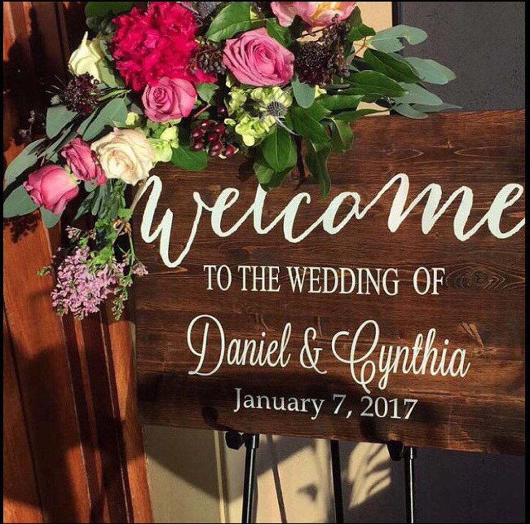 Wedding Welcome Sign - Rustic Wood Wedding Sign - Rustic Wedding Decor ...