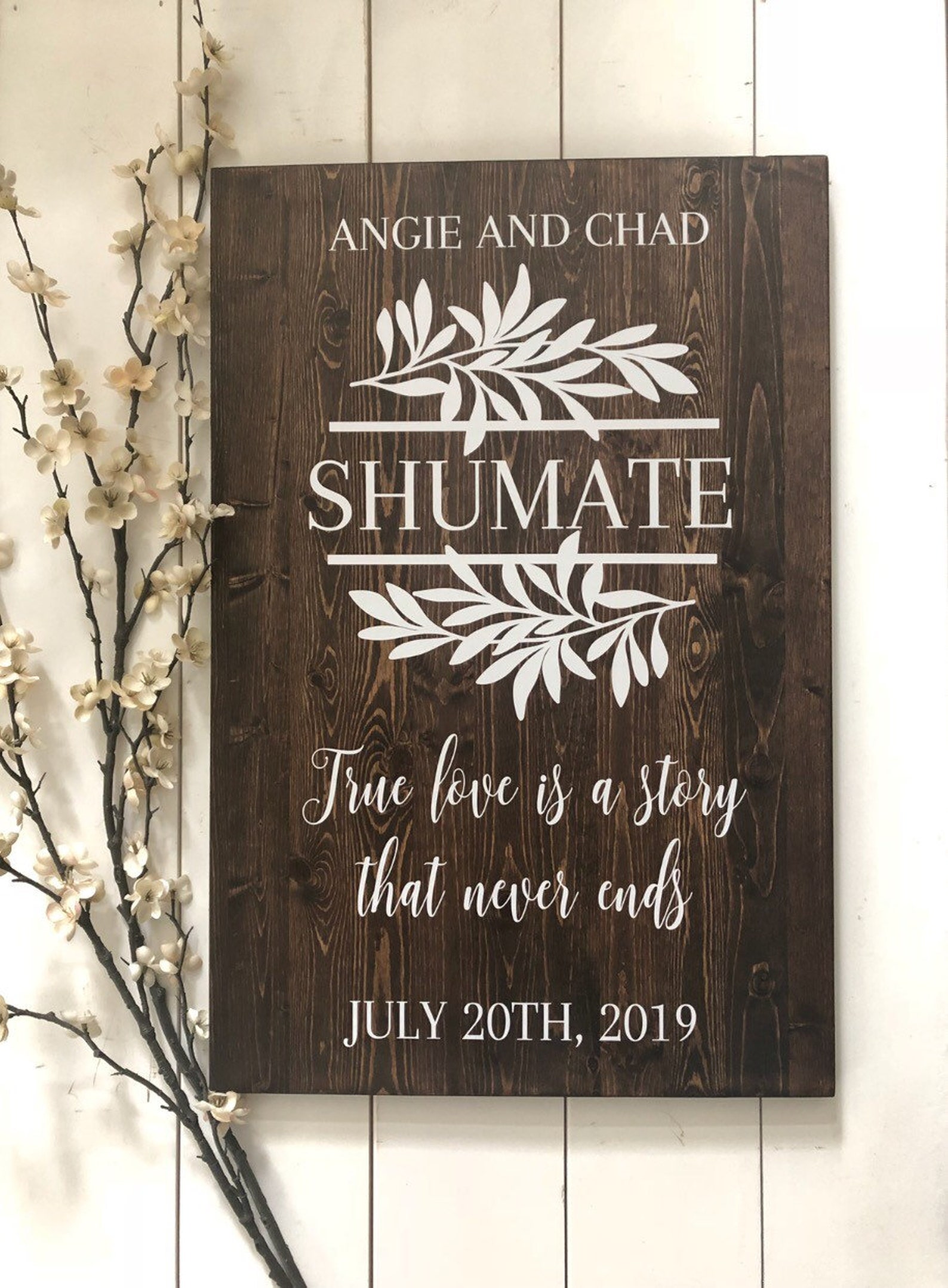 Rustic Wedding Welcome Sign Wedding Entrance Sign Laurel | Etsy