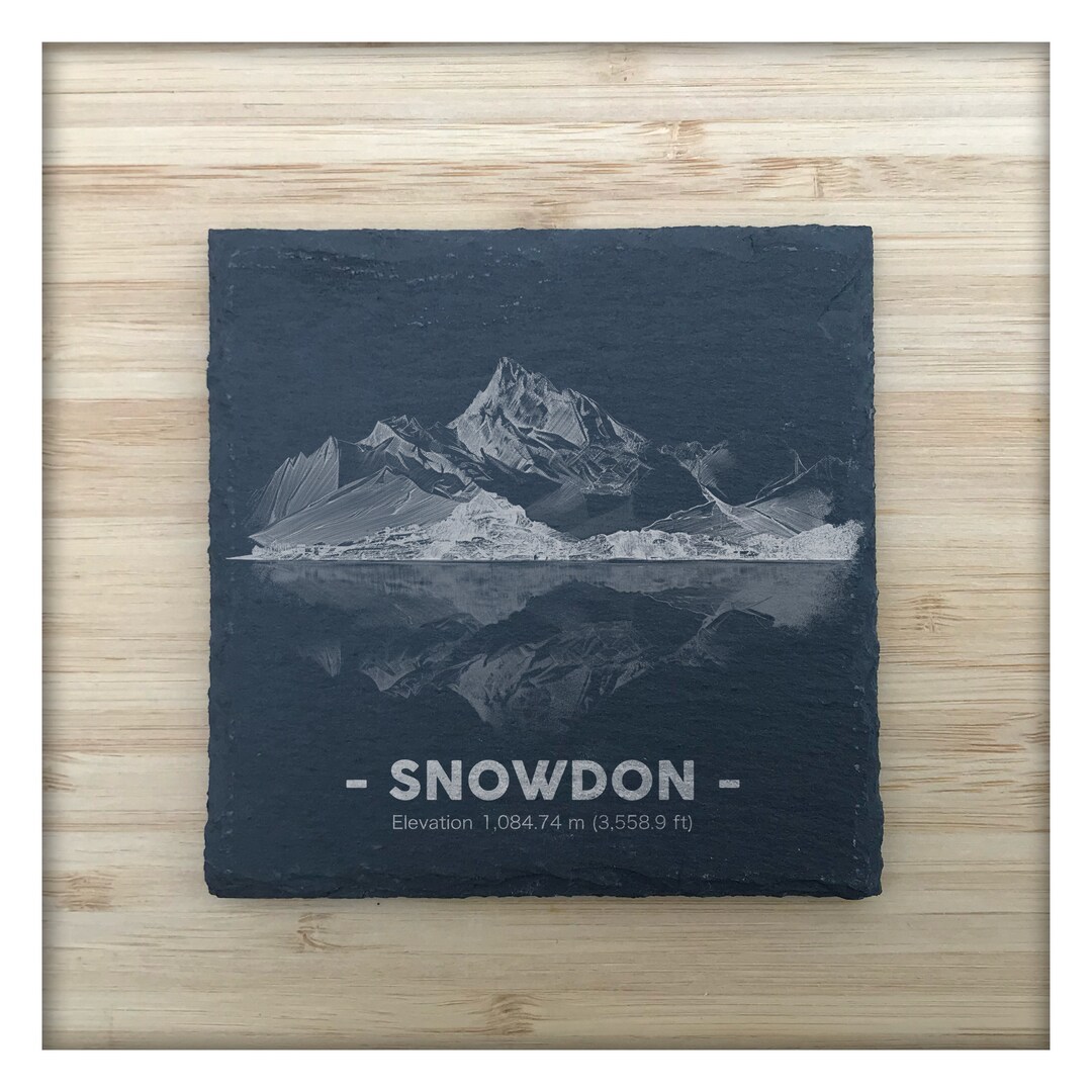Snowdon Slate Coaster, Mountain Artwork Decor, Snowdonia - Etsy