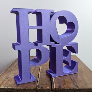 HOPE Heart Sign | HOPE Full Heart Pop Art | You Choose Size & Color ...