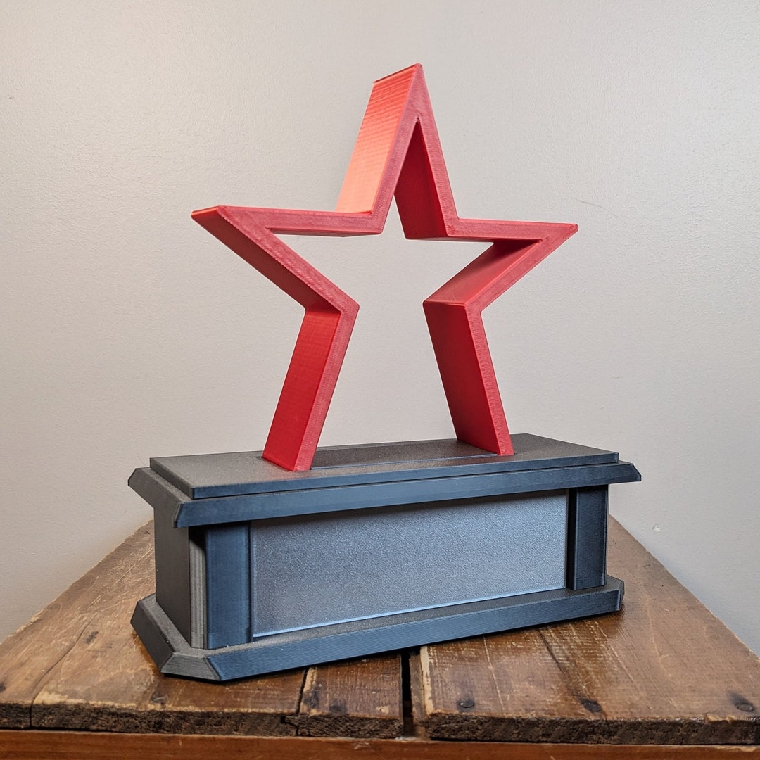 Personalized Star Trophy: 3D Printed Award, Custom Text - Etsy