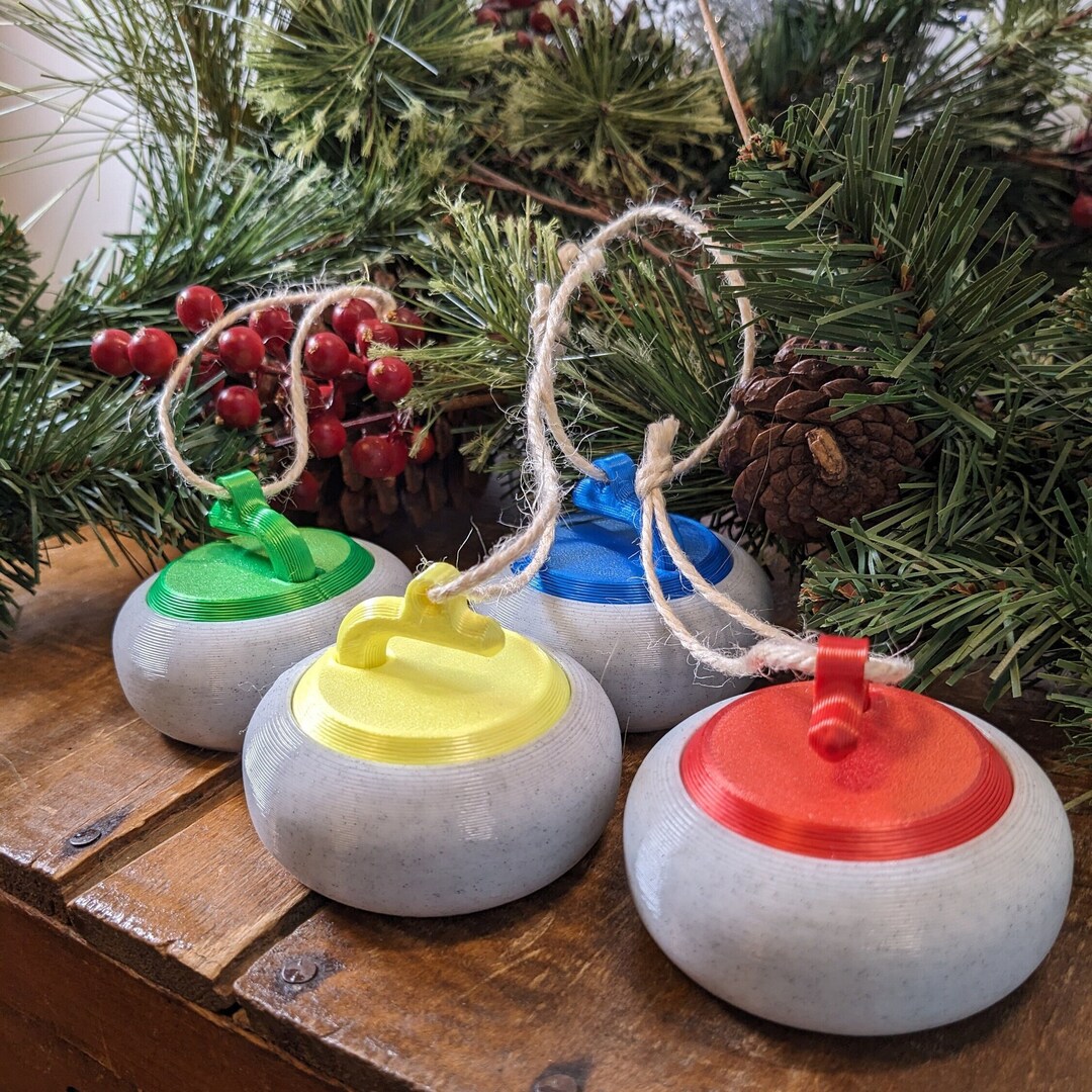 Curling Stone Christmas Tree Ornament: Marble Inspired PLA Filament - Etsy
