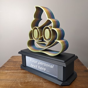 POOP EMOJI Trophy Available in Your Choice of Color Trophy Includes 2 ...