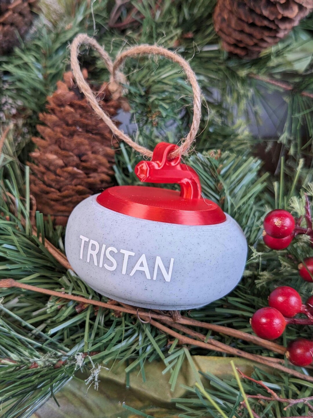 PERSONALIZED Curling Stone Tree Ornament | Curling Rock Tree Ornament ...