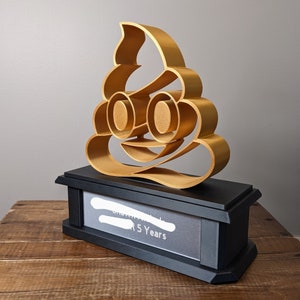 POOP EMOJI Trophy Available in Your Choice of Color Trophy Includes 2 ...