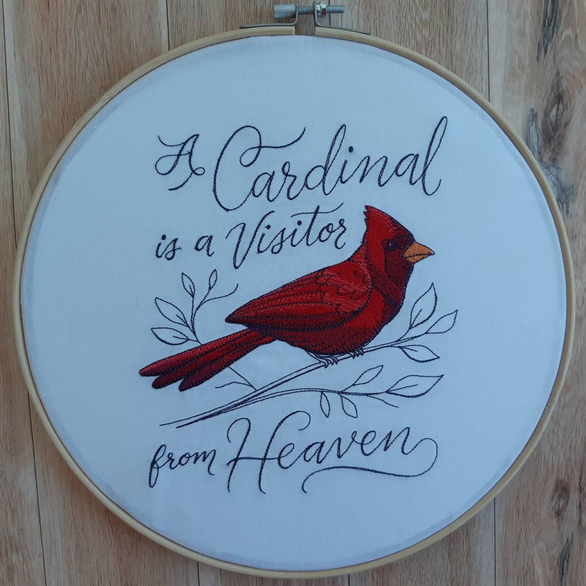 Finished Embroidery Cardinal Decor Bird Embroidery - Etsy