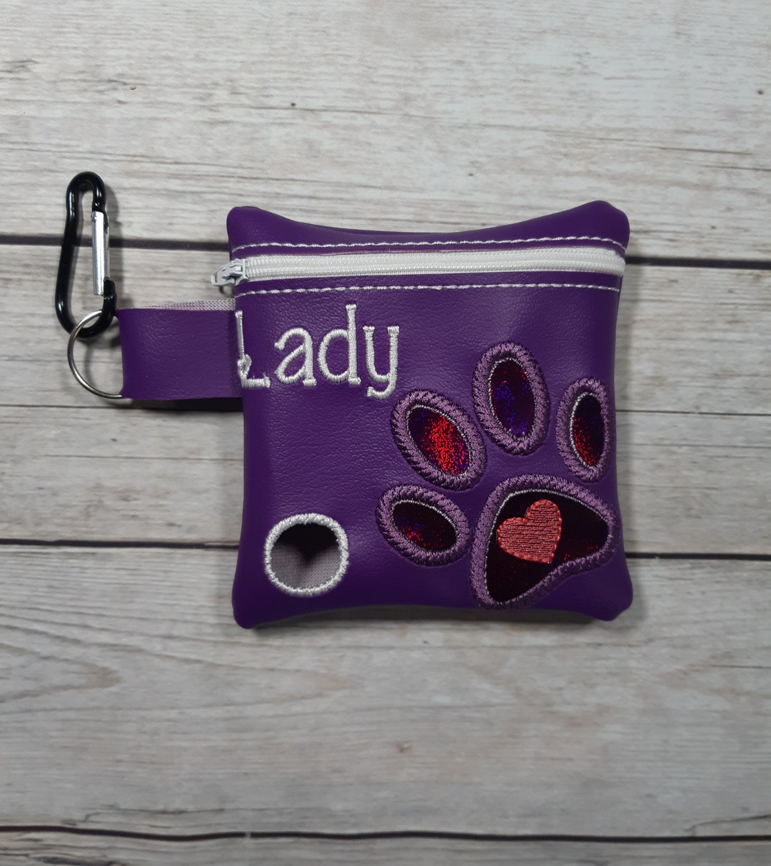 Personalized Poop Bag Holder, Vinyl Poop Bag Holder, Zipper Pouch, Dog ...
