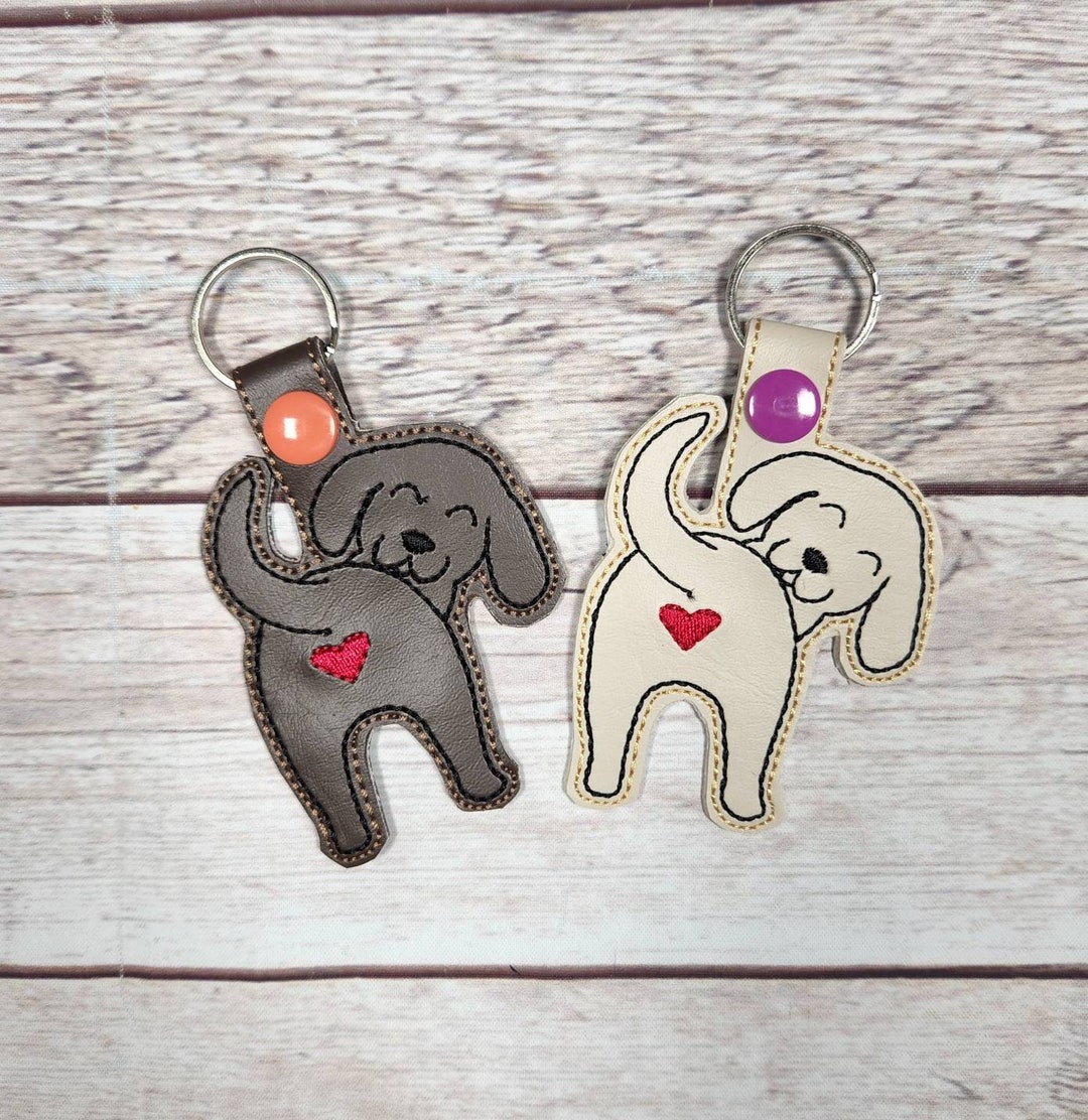 Lab Keychain, Dog Snaptab, Vinyl Snap Tab, Yellow Lab Embroidered ...