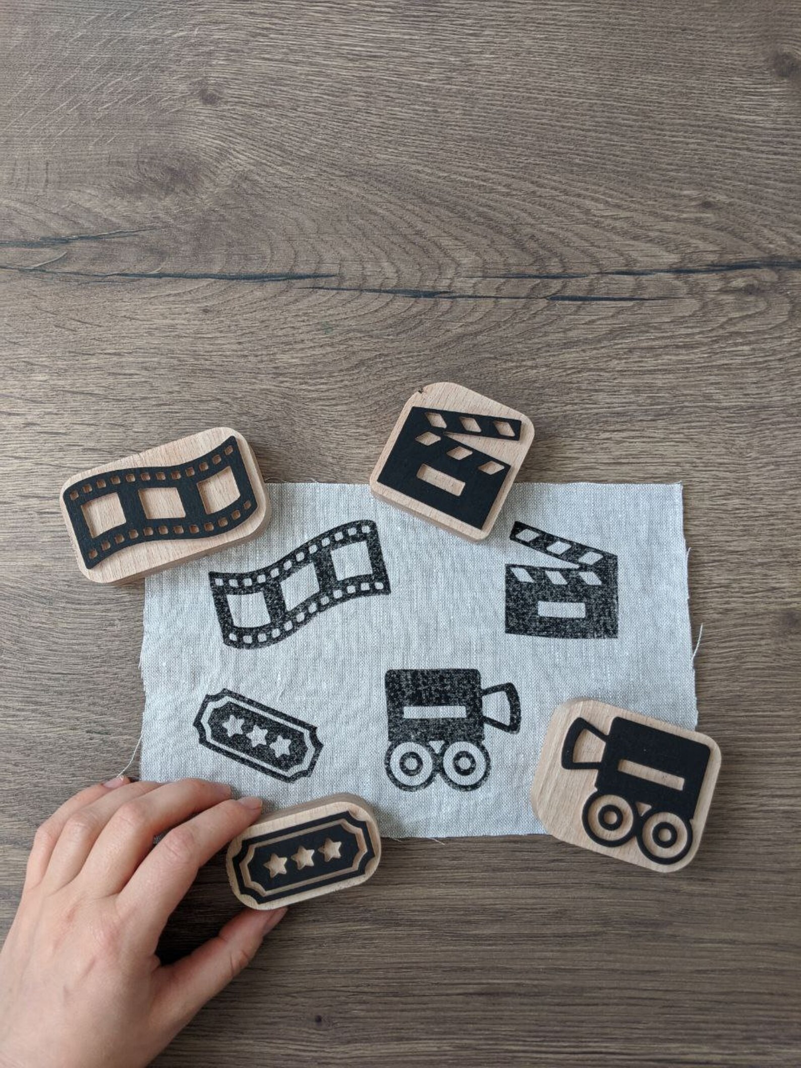 Clapper Board Stamp Clapstick Stamp Fabric Stamp Clapper - Etsy