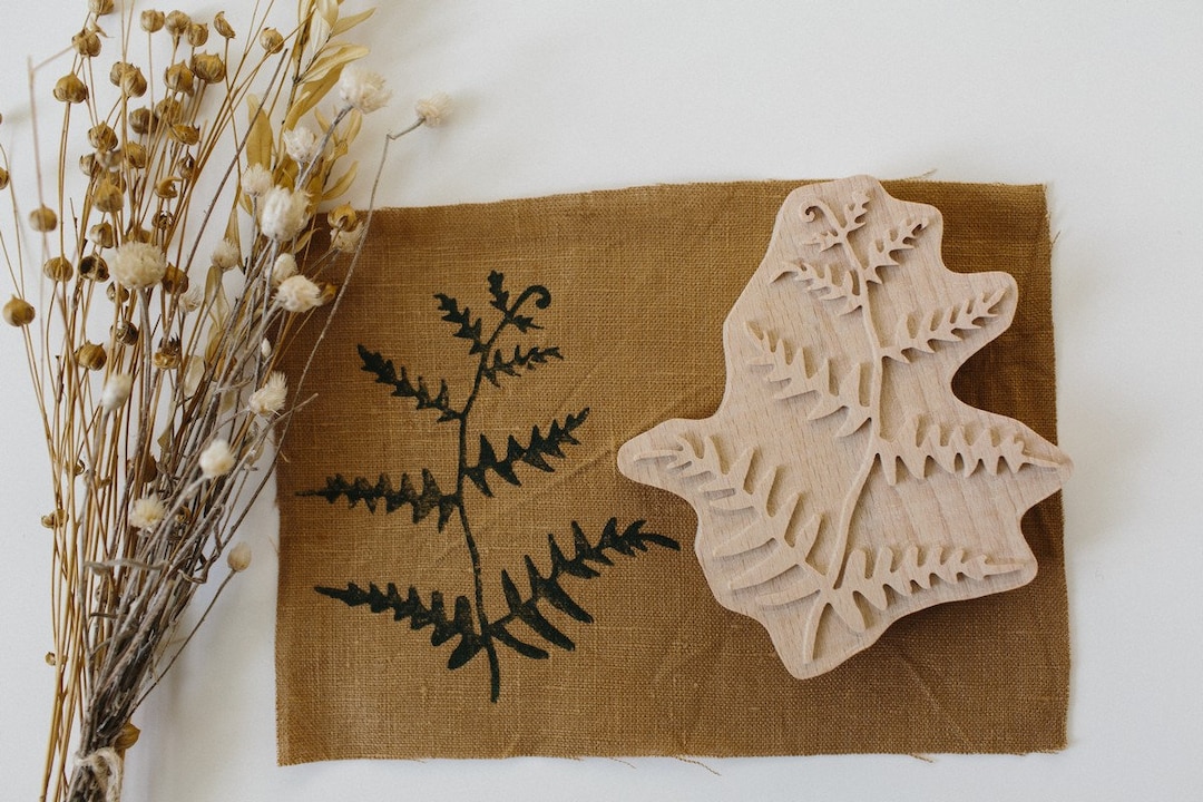 Fabric Stamp, Fern Leaf Stamp, Fern Print, Fern Pattern, Block Printing ...