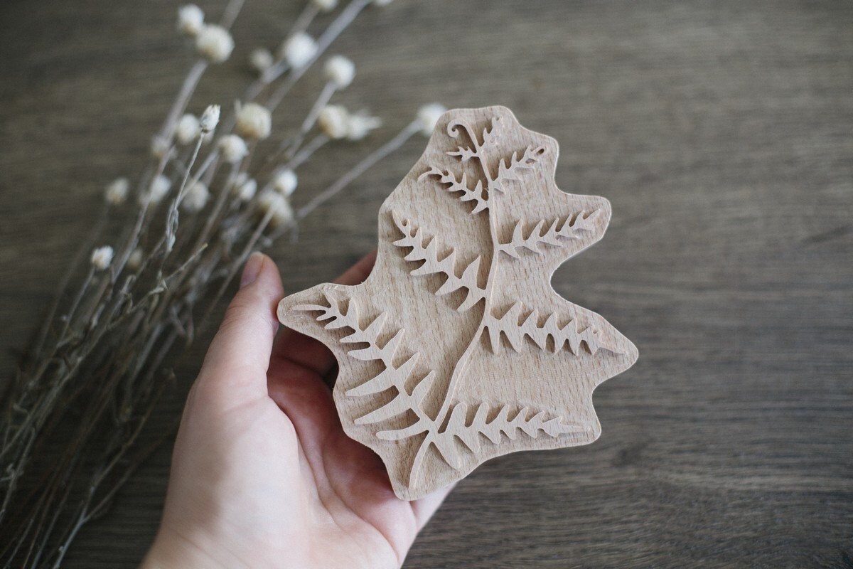 Fabric stamp Fern leaf stamp fern print fern pattern block | Etsy