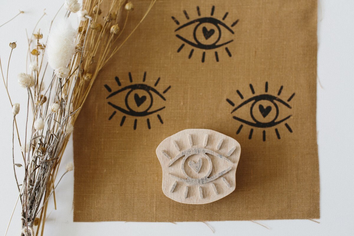 Fabric stamp An eye stamp for open eye prints clay stamp | Etsy