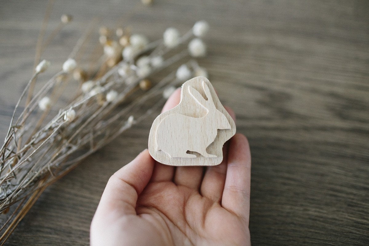 Fabric Stamp Rabbit Print Rabbit Stamp Cute Stamp Wooden - Etsy
