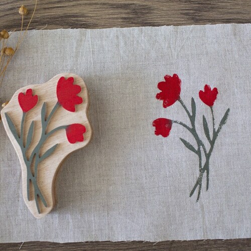 Wooden Leaf Block Print Stamp - Etsy