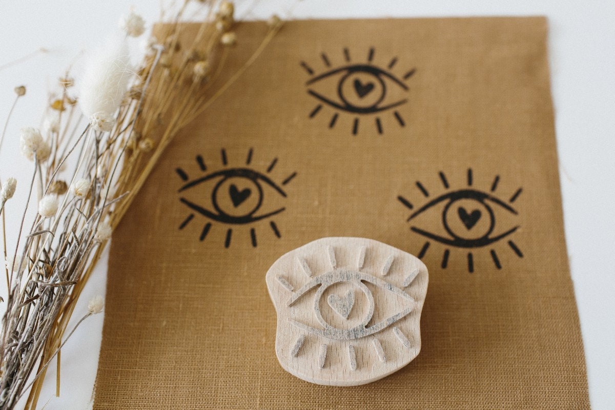 Fabric stamp An eye stamp for open eye prints clay stamp | Etsy
