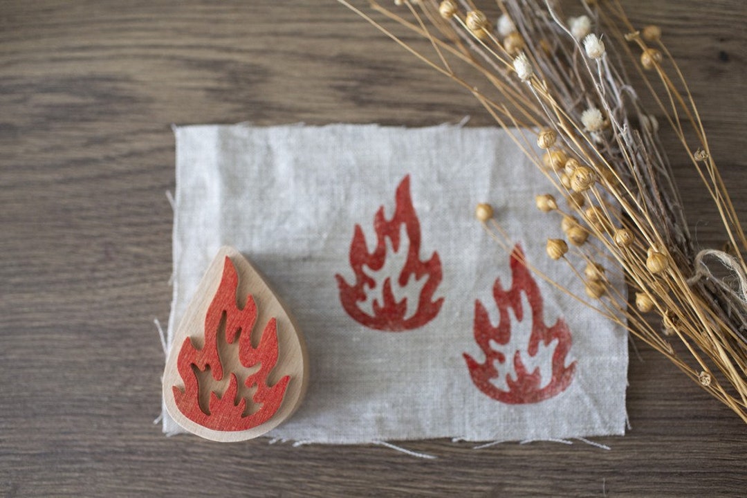 Fabric Stamp Fire Stamp Block Printing Stamp Wooden Stamp - Etsy