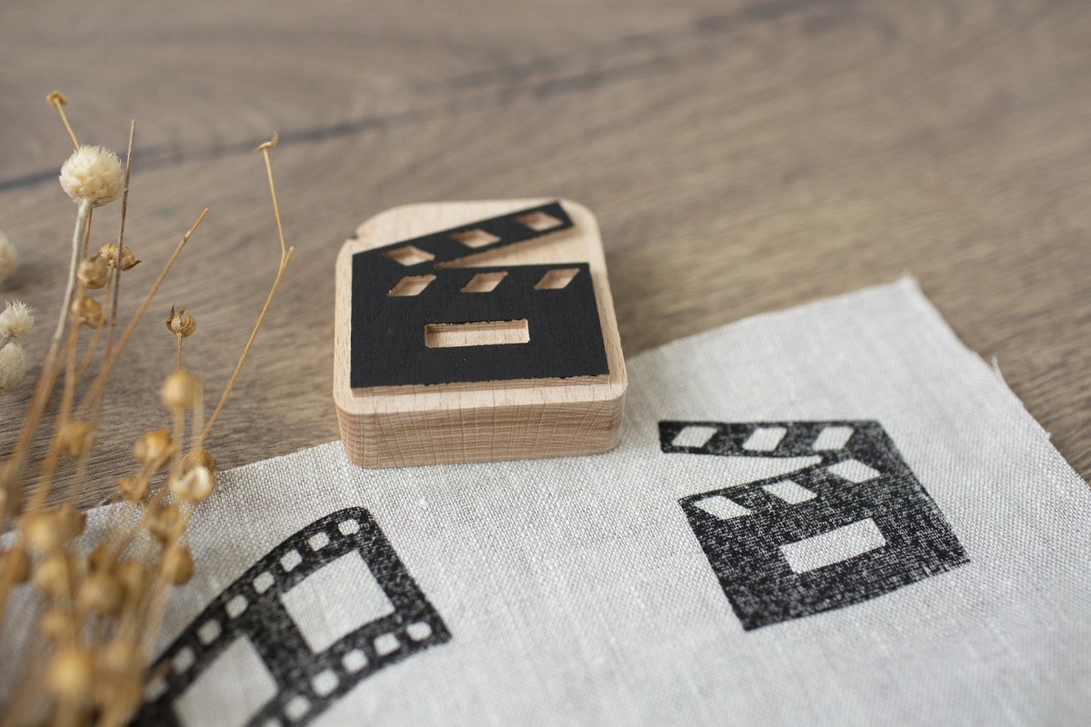 Clapper Board Stamp Clapstick Stamp Fabric Stamp Clapper - Etsy