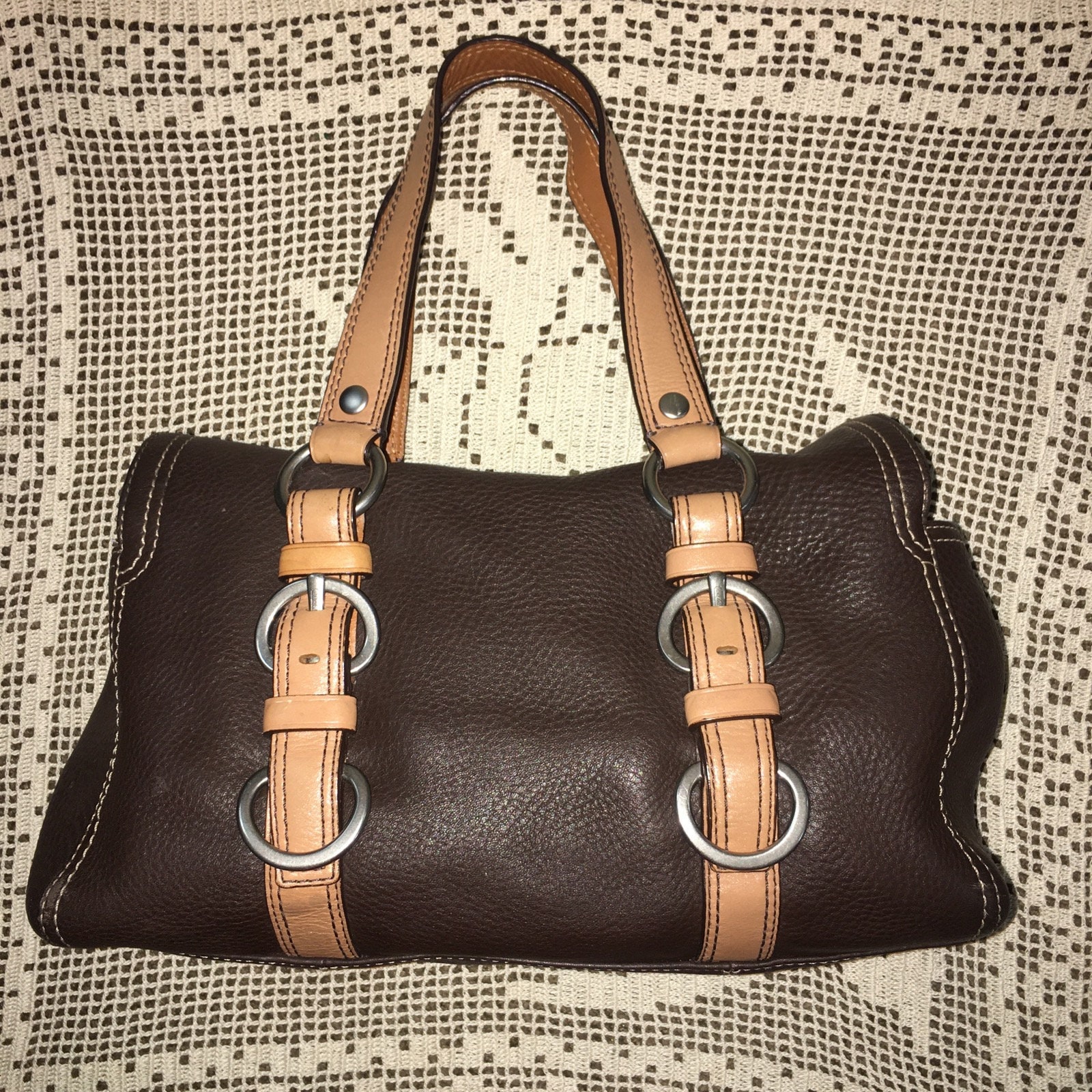 Coach Chelsea Shoulder Handbag Brown Pebbled Leather Vintage D1082 ...